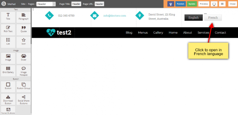 Sites in multiple languages – SitePad