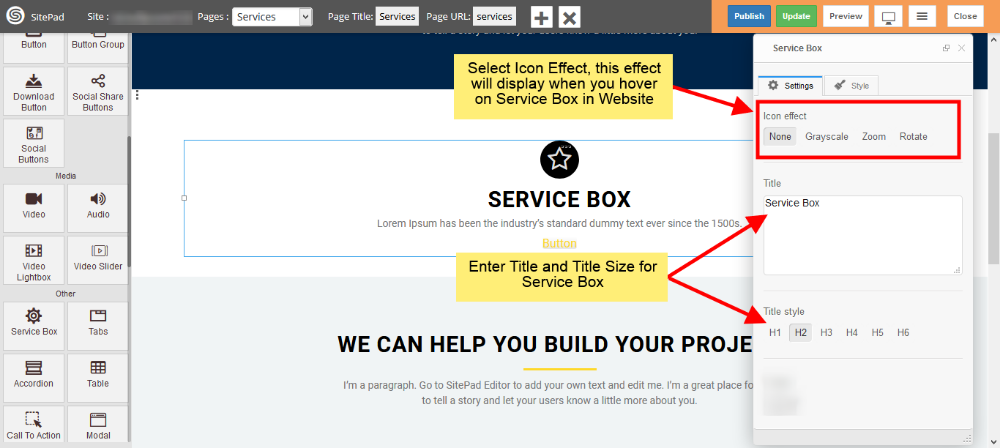 Service Box – SitePad